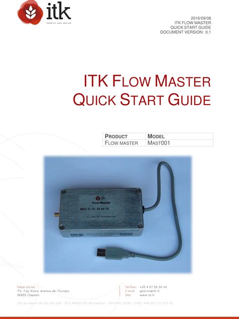 Itks Mast001 Itk Flow Master User Manual
