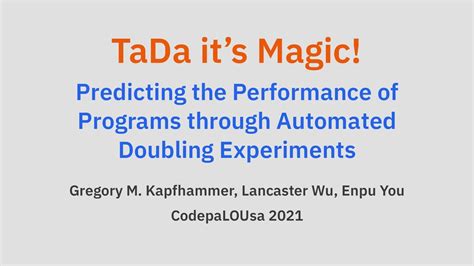 tada it s magic predicting the performance of functions through