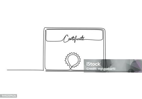 証明書 学校教育オブジェクト1本の線画連続デザインベクターイラスト お祝いのベクターアート素材や画像を多数ご用意 お祝い アイコン