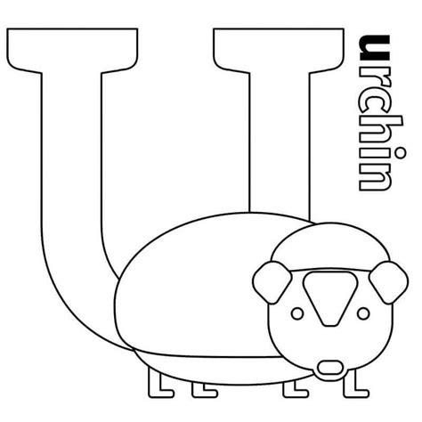 Letra U De Urchin Para Colorear Imprimir E Dibujar Coloringonlycom