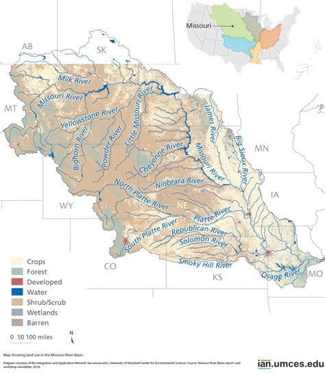 Missouri River Map In Missouri