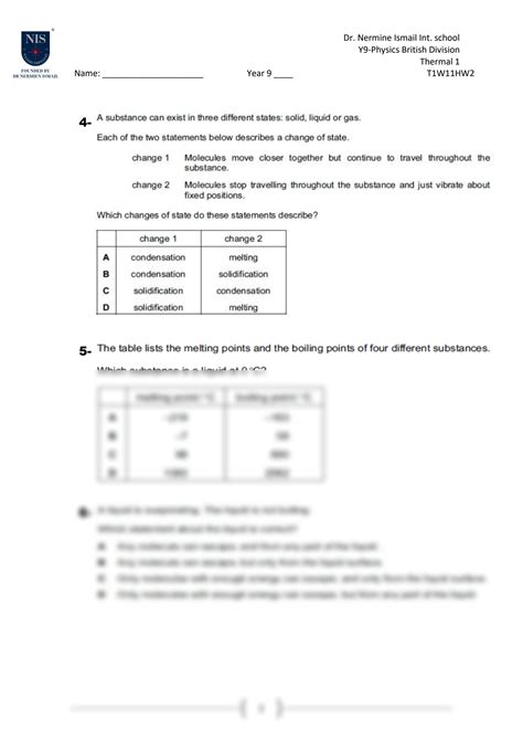 SOLUTION Physics Cambridge Pre Igcse Core Thermal Worksheet Studypool