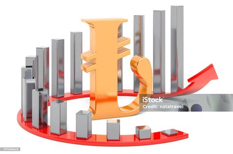 리라는 차트가 성장하는 사인을 한다 흰색 배경에서 격리된 3d 렌더링 0명에 대한 스톡 사진 및 기타 이미지 0명 금융 다이어그램 Istock