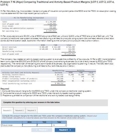 Solved Problem 7 16 Algo Comparing Traditional And Chegg