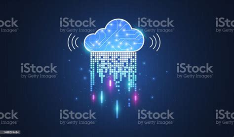 Cloud Computing Concept Design Digital Data Transform Download And