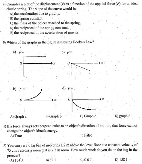 Solved 4 Consider A Plot Of The Displacement X As A