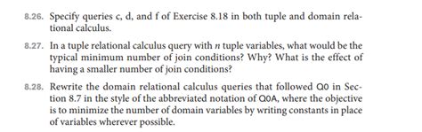Solved 823 Specify The Following Queries In Relational