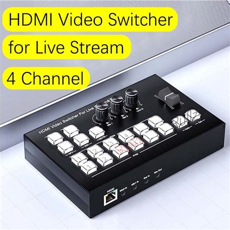 4K 4 Channel HDMI Video Switcher Mixer Multi Camera Live Streaming