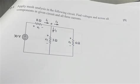 solved apply mesh analysis in the following circuit find