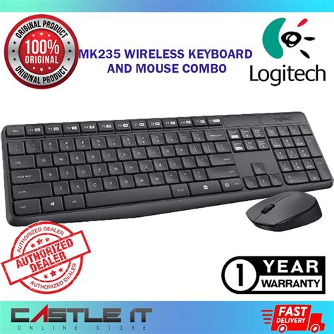Logitech Mk235 Wireless Keyboard And Mouse Combo Long Battery Life Full Size Usb Receiver 920