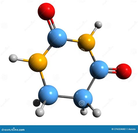 3d Image Of Dihydrouracil Skeletal Formula Stock Illustration