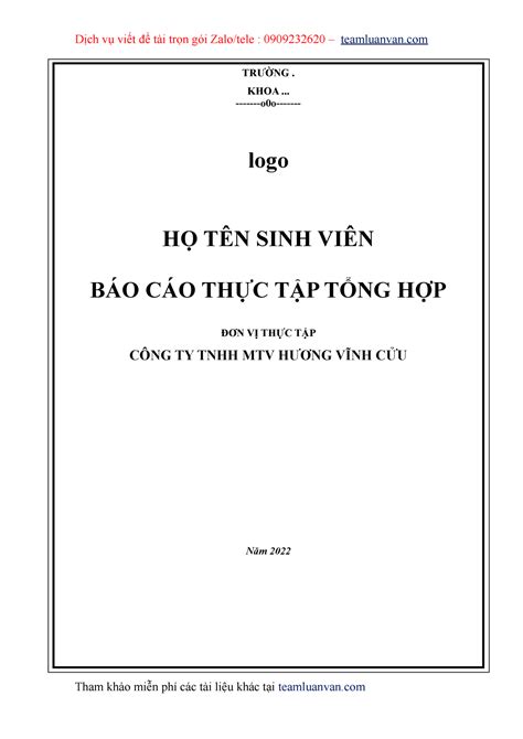 Báo Cáo Thực Tập Kế Toán Nợ Phải Thu Công Ty Vĩnh Cửu Dịch vụ viết đề tài trọn gói Zalo tele