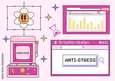 Groovy Set In Y2k Style Retro Collection Of Browser Popup Icons