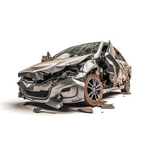 Premium Ai Image Isolated Closeup Of A Vehicle Collision On White