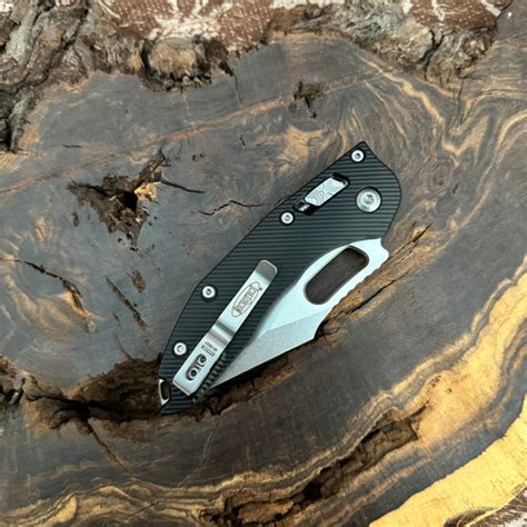 Microtech Borka Stitch Ram Lok Se Fluted Black Aluminum Stonewash