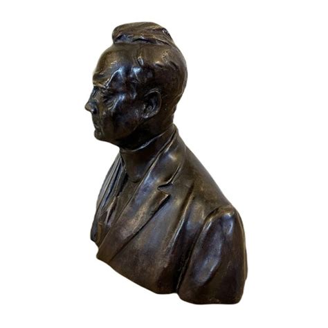 Antique Late 19th Century Italian Patinated Bronze Bust Of Opera Tenor