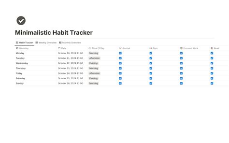 Simple Habit Tracker Template Notion Marketplace