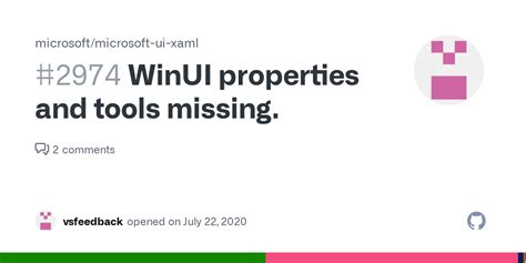 Winui Properties And Tools Missing · Issue 2974 · Microsoftmicrosoft Ui Xaml · Github
