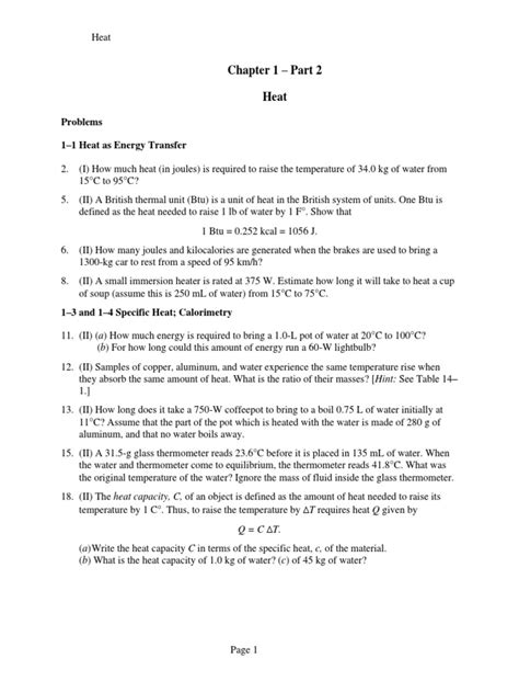 Tutorial Ch 1 Part 2 Pdf Heat Heat Capacity