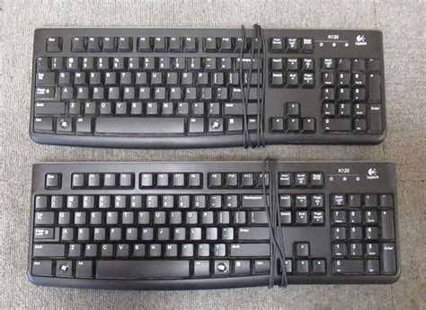 Job Lot 2 X Logitech K120 820 003292 Standard Usb Wired Black Uk Qwerty