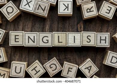 Word English On Building Blocks Concept Stock Photo