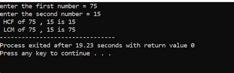Write A C Program To Find Hcf And Lcm Of Two Numbers