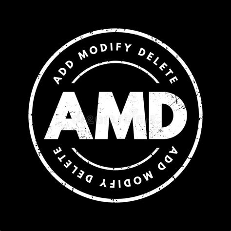 AMD Add Modify Delete Acronym Business Concept Background Stock