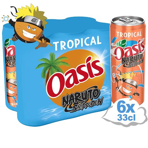 Boisson aux fruits Tropical OASIS le pack de 6 canettes de 33cl à