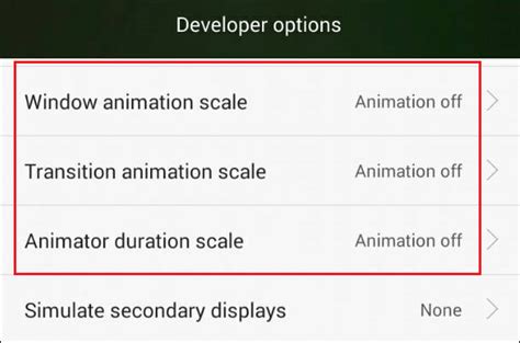 how to speed up android phone with developer options