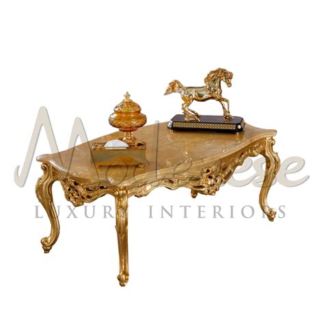 Gilded Rectangular Coffee Table Classic Luxury