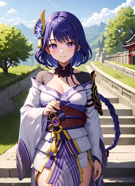 Raidenshogundef，the Upper Part Of The Body，ssmile，be Red In The Face
