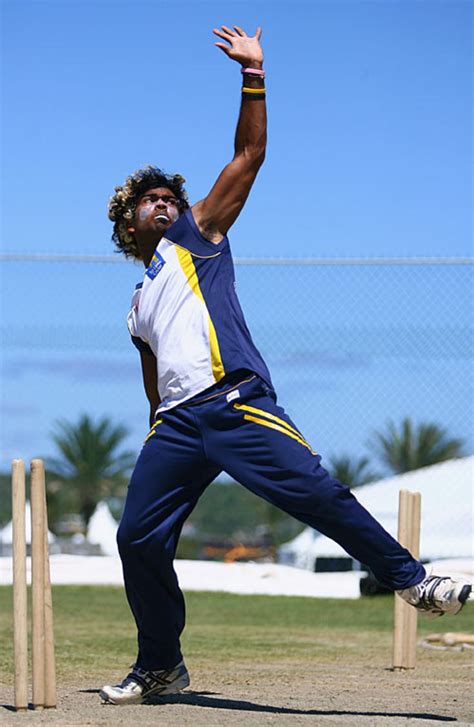 A Close Up Of Lasith Malinga In The Nets