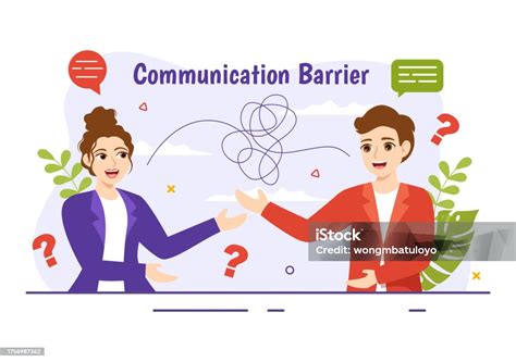 Communication Barrier Vector Illustration With Bad Communications Disagreements And Problems To
