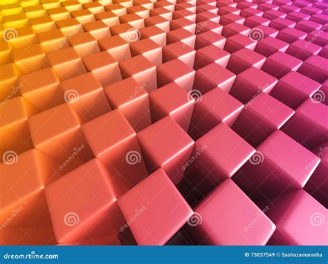 Abstract Colorful Cubes Blocks Background Stock Illustration