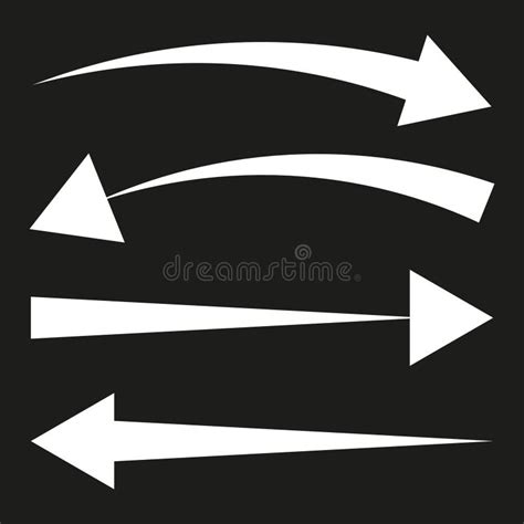Curved Arrow Icons White Directional Symbols Abstract Pointer Shapes Dynamic Vector Elements