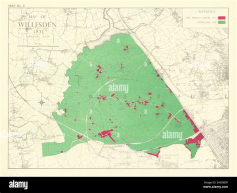 Map Of Willesden 1875 Kensal Kilburn Harlesden Neasden Cricklewood