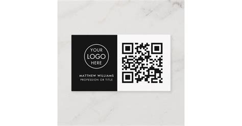 Barber Professional Qr Code Logo Modern Business Card Zazzle