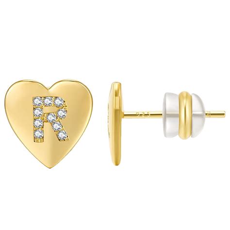 Angreane Gold 26 Love Alphabet Stud Earrings With Gold Plated Finish