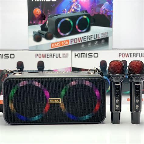 Wholesale Portable Bluetooth Speaker Dual Wireless Microphones Inclued