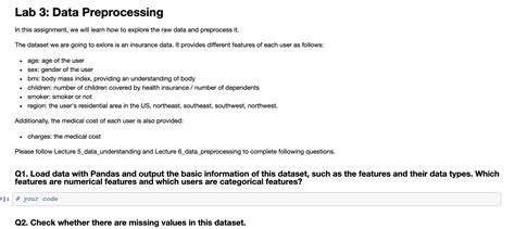 Solved Lab 3 Data Preprocessing In This Assignment We Will Chegg