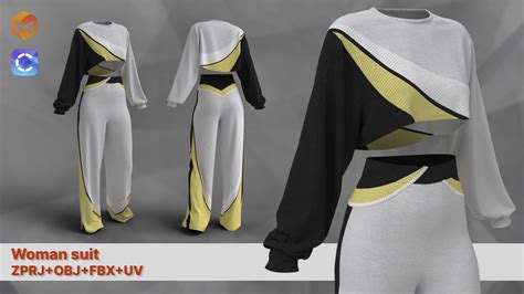 Artstation Woman Suit Marvelous Designer Clo3d Game Assets