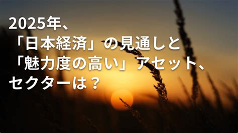 2025年、日本経済の見通しと魅力度の高いアセット、セクターは？ 1 3 Finasee（フィナシー）