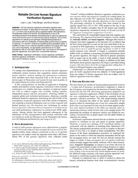 PDF Reliable Online Human Signature Verification Systems
