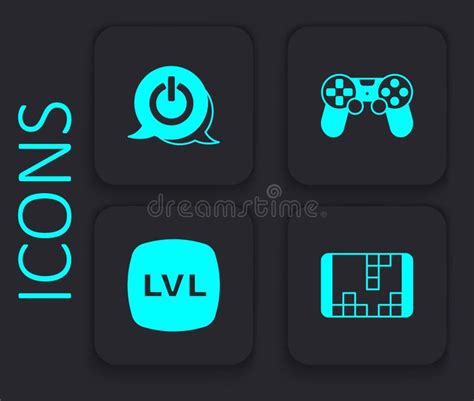 Set Portable Video Game Console Power Button Game Controller Joystick