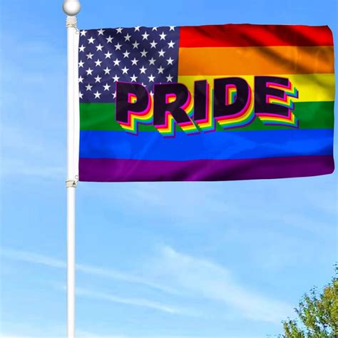 Bayyon Lgbt Flag Pride Lgbt American Grommet Flag Banner With Grommets