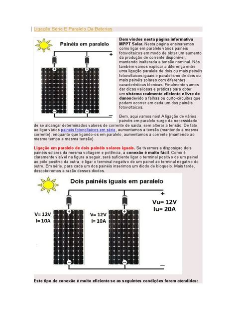 Ligação Série E Paralelo Da Bateriasdocx Diodo Circuitos Em Série