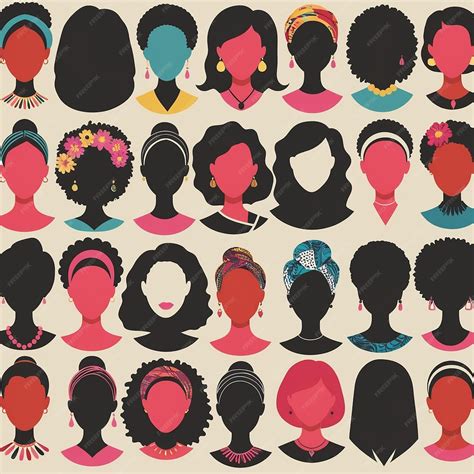 Women Silhouette Head Isolated Modern Feminist Vector Stock