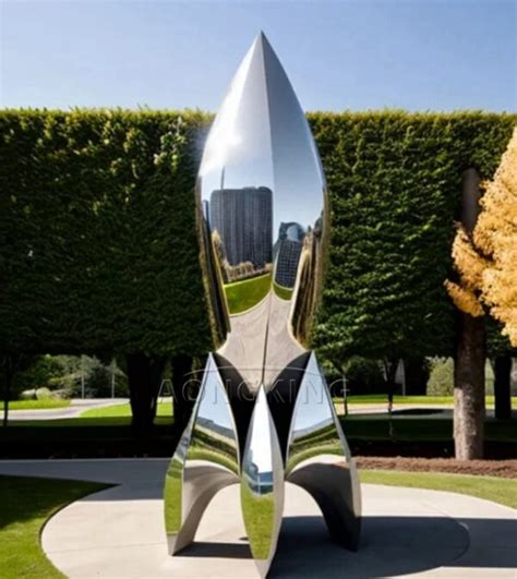 Stainless Steel Missile Sculpture Art Metal Sculpture