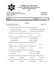 Data Structures Algorithms Pdf Tribhuvan University Faculty Of Humanities
