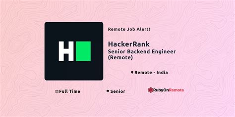 Hackerrank Is Hiring A Senior Backend Engineer Remote Rrubyonremote